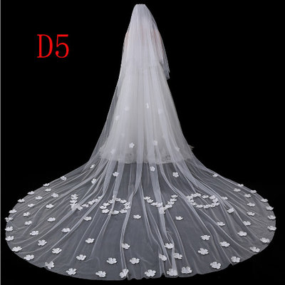 Long drag lace veil, Europe and the United States pure white bud silk yarn, around the shoulder of the beautiful long supplier
