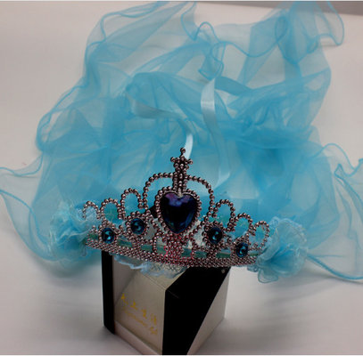 Children's crown veil, girls head flower veil headband, wedding princess wreath, wedding photography floor headdress hai supplier