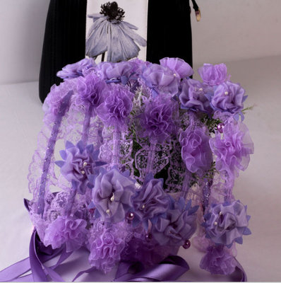 Children's crown veil, girls head flower veil headband, wedding princess wreath, wedding photography floor headdress hai supplier