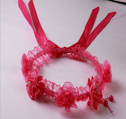 Children's crown veil, girls head flower veil headband, wedding princess wreath, wedding photography floor headdress hai supplier