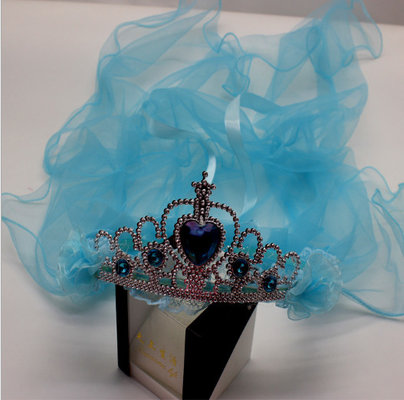 Children's crown veil, girls head flower veil headband, wedding princess wreath, wedding photography floor headdress hai supplier
