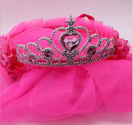 Children's crown veil, girls head flower veil headband, wedding princess wreath, wedding photography floor headdress hai supplier