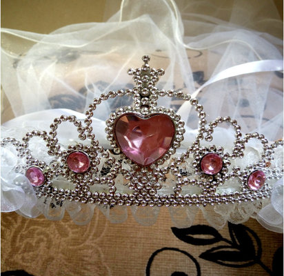 Children's crown veil, girls head flower veil headband, wedding princess wreath, wedding photography floor headdress hai supplier