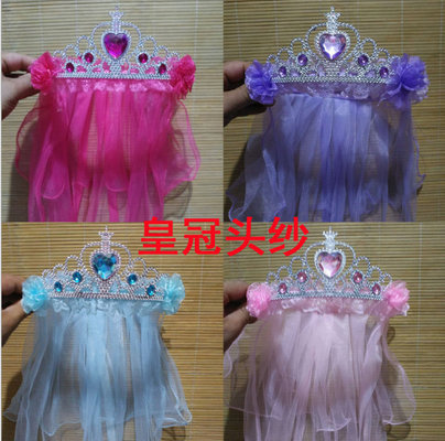 Children's crown veil garland, Korean bridal headdress, shawl wedding bridal hat, hot toys wholesale supplier