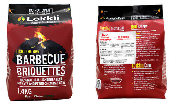Outdoor barbecue speed burning charcoal; family camping new 1KG flammable charcoal; paper bag barbecue carbon； supplier