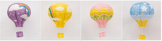 Hot Air Balltoon Paper Lanterns, Shopping Arcade Celebrations, Birthday Parties, Kindergarten Hanging Ornaments supplier