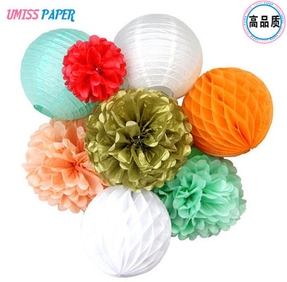 8pcs/set  Hot birthday parties, weddings, wedding decorations, paper strips, paper lanterns, paper flower balls supplier