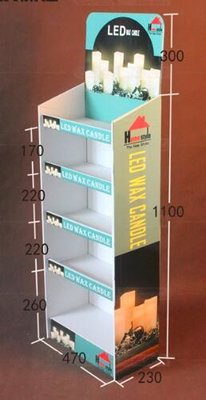 Multi Tier Retail Cardboard Floor Displays，Candle product paper display rack, Withstand weight: 10lbs-20lbs supplier