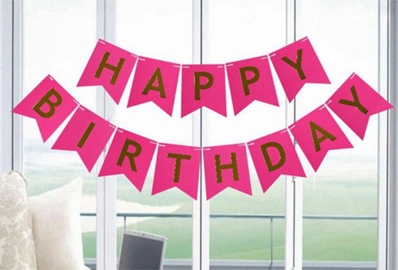 Paper Ball Bunting Set Wedding Party This set includes: A set of pink happy birthday fish tail flag supplier