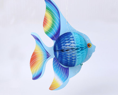 Small fresh element color paper sculpture, small goldfish pattern, paper flowers custom paper crafts supplier