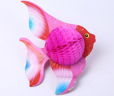 Small fresh element color paper sculpture, small goldfish pattern, paper flowers custom paper crafts supplier