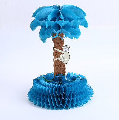 Creative Paper Foliage Monkey on Tree Decoration, Handmade Traditional Paper Carving, Hawaiian Coconut Tree Paper Cellul supplier