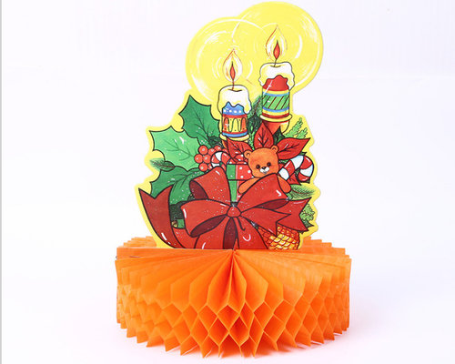 Foreign trade decoration handmade Christmas candle paper sculpture, creative paragraph origami ornaments, birthday cake supplier