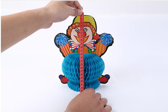 Supermarket home stereo paper sculpture, creative color handmade paper honeycomb, clown pattern origami, customizable supplier