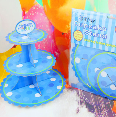 Party Children's Birthday Decoration Paper Blue Petal Folding Cake Stand Three-layer Paper Crafts Factory Wholesale supplier