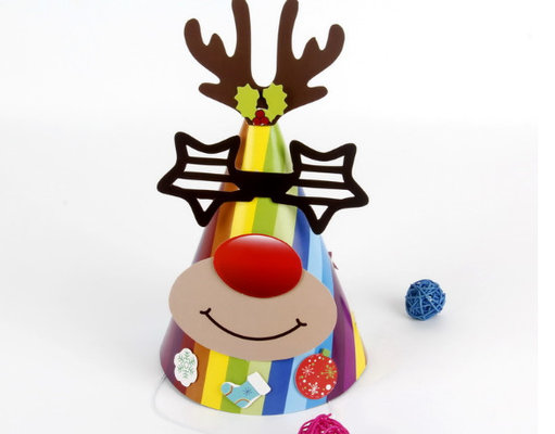 Diy New paper Christmas hat party supplies children's kindergarten handmade paste DIY creative Christmas gift supplier