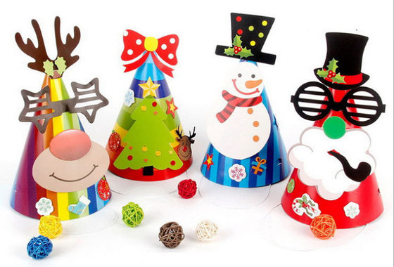 Diy New paper Christmas hat party supplies children's kindergarten handmade paste DIY creative Christmas gift supplier