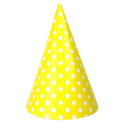 Hot birthday party paper hats printed polka dot wave pattern manufacturers custom printable loge supplier