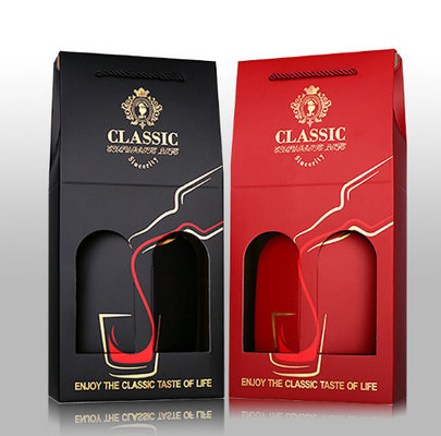 Double Pack Wine Box High-end Creative Hand Gift Wine Box Corrugated Wine Cart Custom supplier
