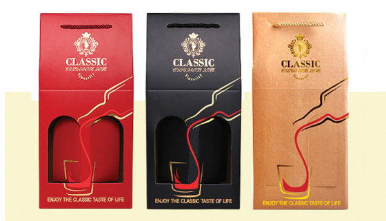 Double Pack Wine Box High-end Creative Hand Gift Wine Box Corrugated Wine Cart Custom supplier