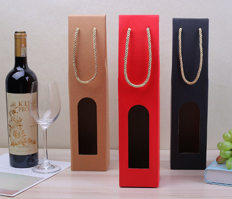 Manufacturers customized wine gift box single wine gift box custom window wine cartons custom supplier