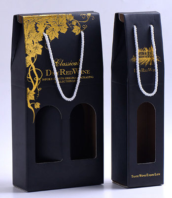 Manufacturer corrugated paper gift box custom portable wine box double pack wine box packaging box supplier