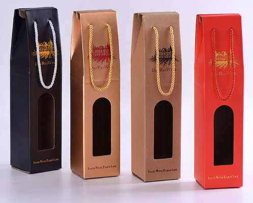Manufacturer corrugated paper gift box custom portable wine box double pack wine box packaging box supplier