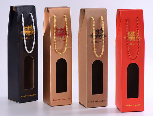Manufacturer corrugated paper gift box custom portable wine box double pack wine box packaging box supplier