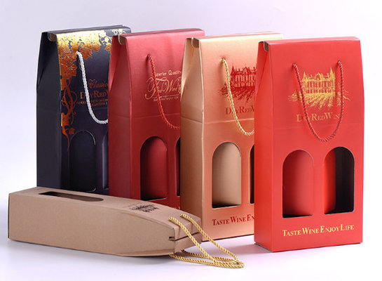 Manufacturer corrugated paper gift box custom portable wine box double pack wine box packaging box supplier