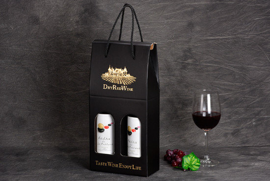 Manufacturer corrugated paper gift box custom portable wine box double pack wine box packaging box supplier