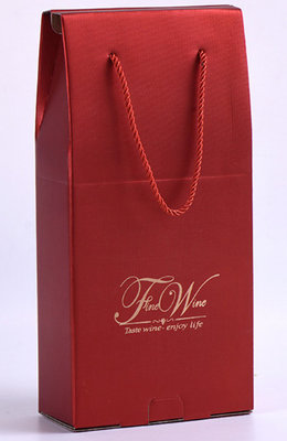 Manufacturer corrugated paper gift box custom portable wine box double pack wine box packaging box supplier