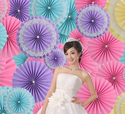 Double paper fan 6 inches 15 cm 8 inches 20 cm 10 inches 25 centimeters 12 inches 30 centimeters 14 inches 35  40 inches supplier