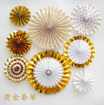 Custom silver folding fan festival festive supplies paper fan Birthday party wedding decorations home decor 6pcs/set supplier