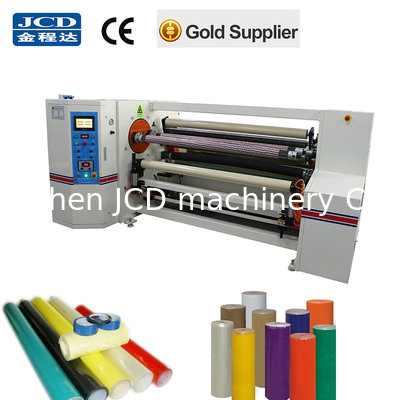 JC-R03 automatic double shafts turret gummed tape rewinding machine