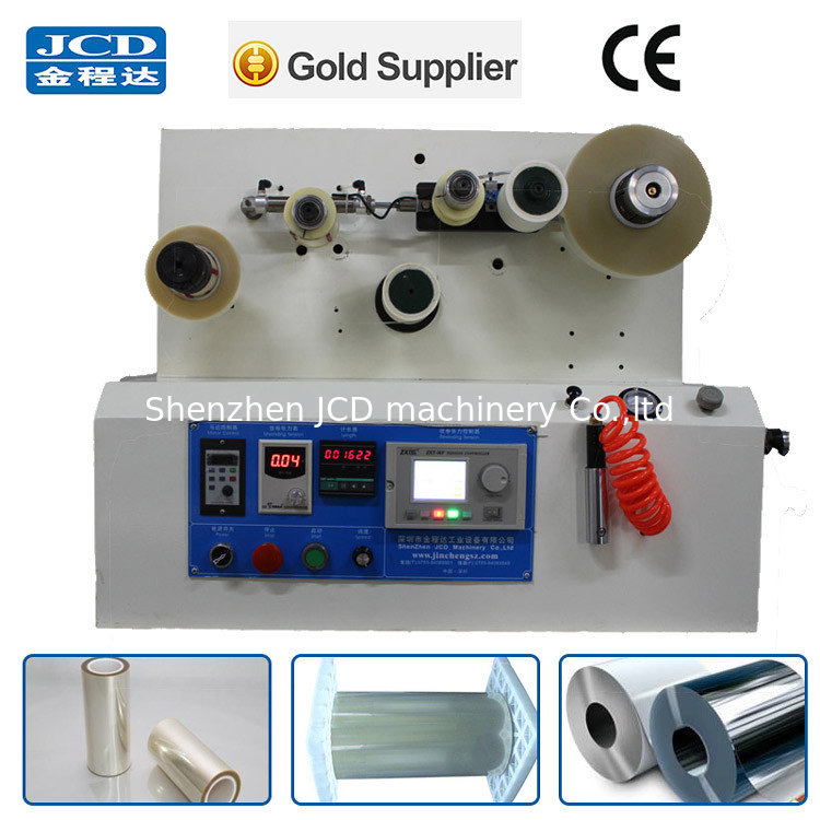 automatic mini rewinder for the plastic film, PE film, OPP film, adhesive tape