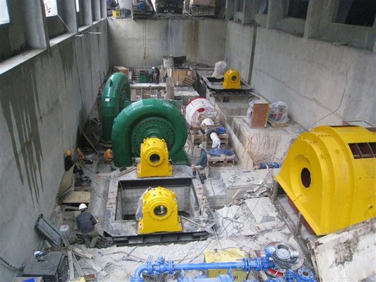 Small Hydro Power Francis water Turbine with 40 meter head installed in mountain