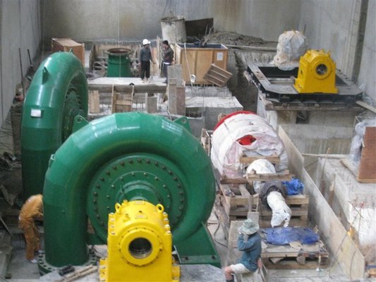 Small Hydro Power Francis water Turbine with 40 meter head installed in mountain