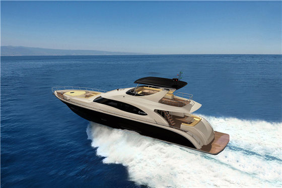 High End Leisure Speed Luxury Motor Yachts 82 Feet White And Red Color