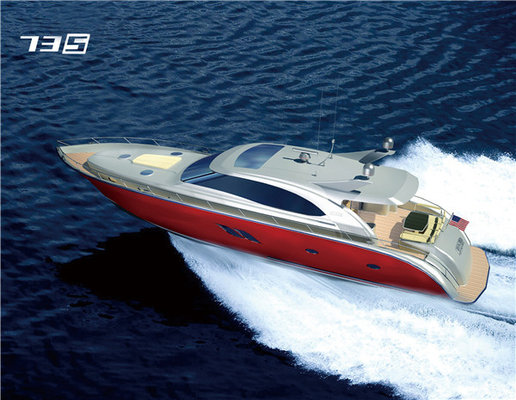 Diesel Engine FRP Fiberglass Sport Motor Yachts / 70 Feet High Speed Boat