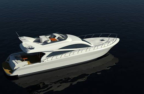 1000 Liter Fuel 45 Feet Sport Motor Yachts With High Class Interior Decoration