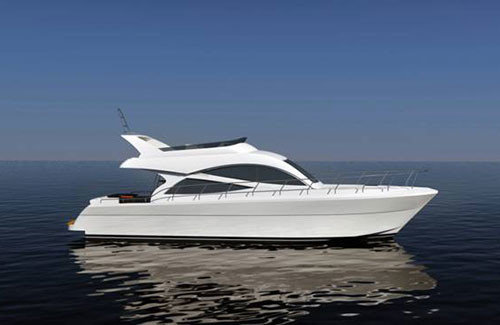 1000 Liter Fuel 45 Feet Sport Motor Yachts With High Class Interior Decoration