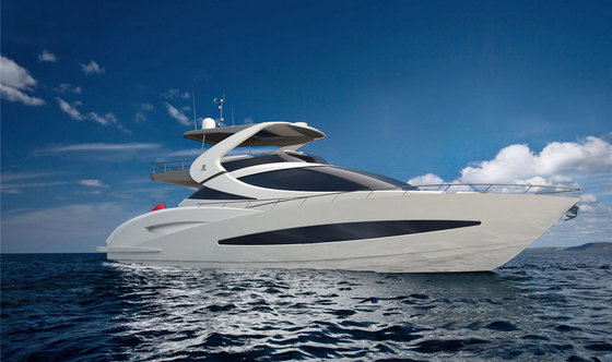 Luxurious 78 Foot Motor Yacht With Flying Bridge Black And White Colour