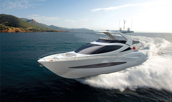 Luxurious 78 Foot Motor Yacht With Flying Bridge Black And White Colour