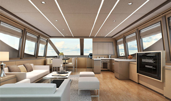 Luxurious 78 Foot Motor Yacht With Flying Bridge Black And White Colour