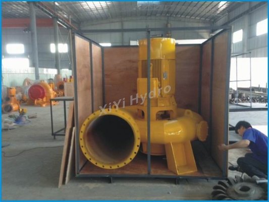 Vertical Micro Tubular  Turbine Generator 100KW  , Yellow Low head Micro Water Turbines
