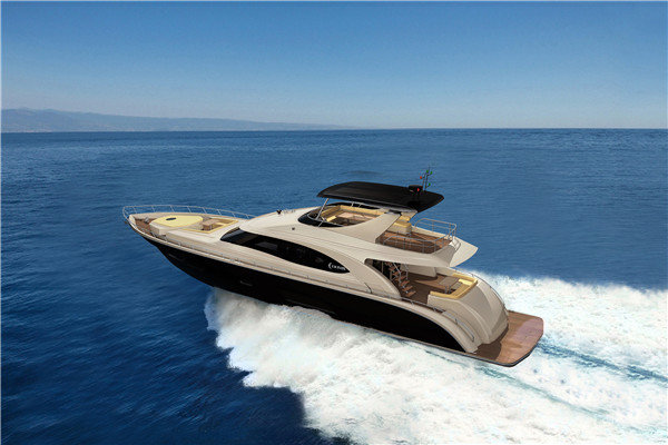 High End Leisure Speed Luxury Motor Yachts 82 Feet White And Red Color