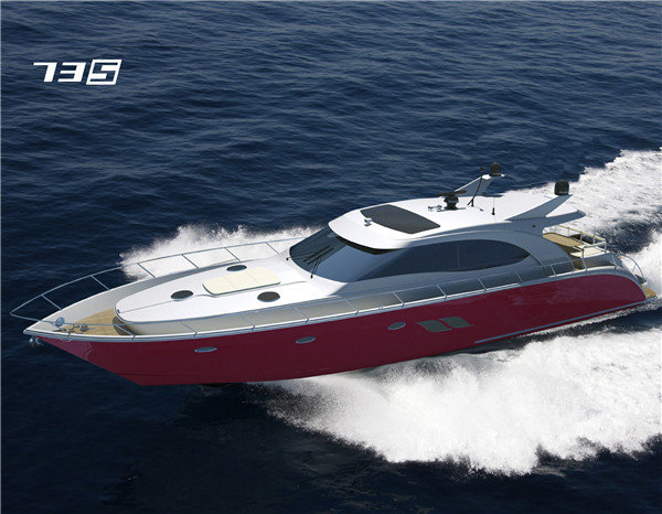 Diesel Engine FRP Fiberglass Sport Motor Yachts / 70 Feet High Speed Boat