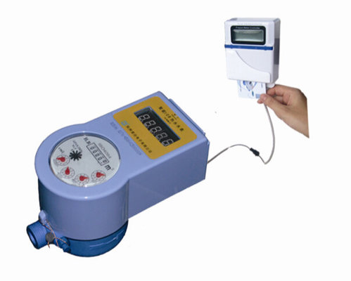 Brass Digital RF Smart Prepaid Water Meter For Multi Users Multi Cards In Public Area
