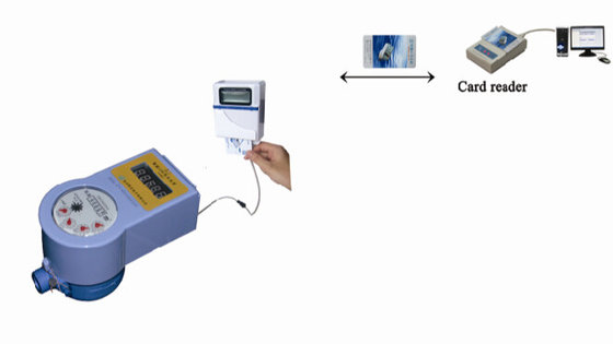 Intelligent Smart IC Card Prepaid Brass Water Meter , Electronic Home Water Meter