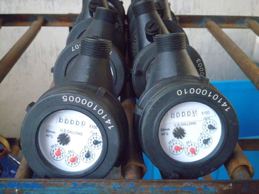 15 mm Class B Multi Jet Water Meter , Dry Dial Water Meter Residential With Nylon Bod